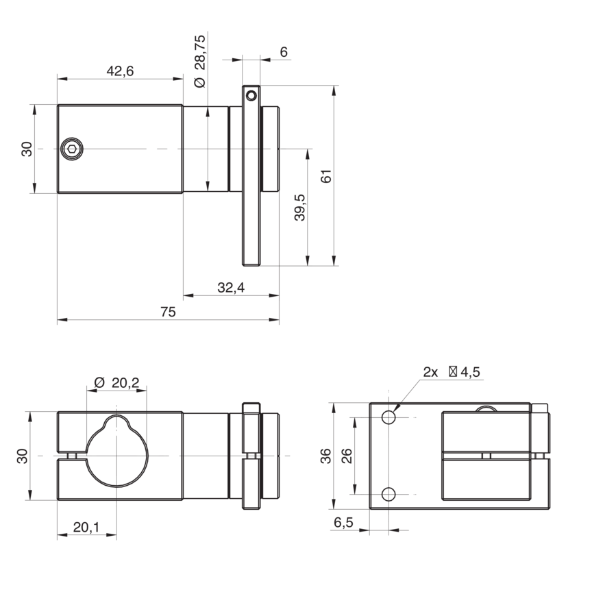 Mounting Adapter Type I | Mountings / Heat sinks | 堡盟 Baumer