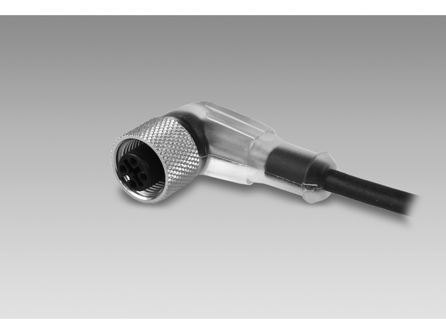 Female connector M12, 4-pin, angled, A-coded, 2 m | Cables / conectores ...