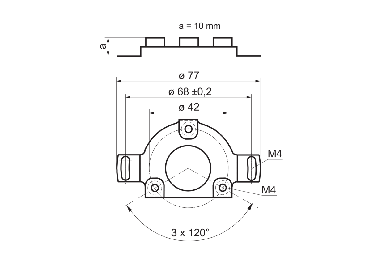 Set of spring plate for encoders ø58 mm | Mounting hollow shaft ...