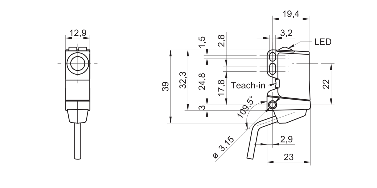 U300.R50-GP1J.72CU | Ultrasonic retro-reflective sensors | Baumer India