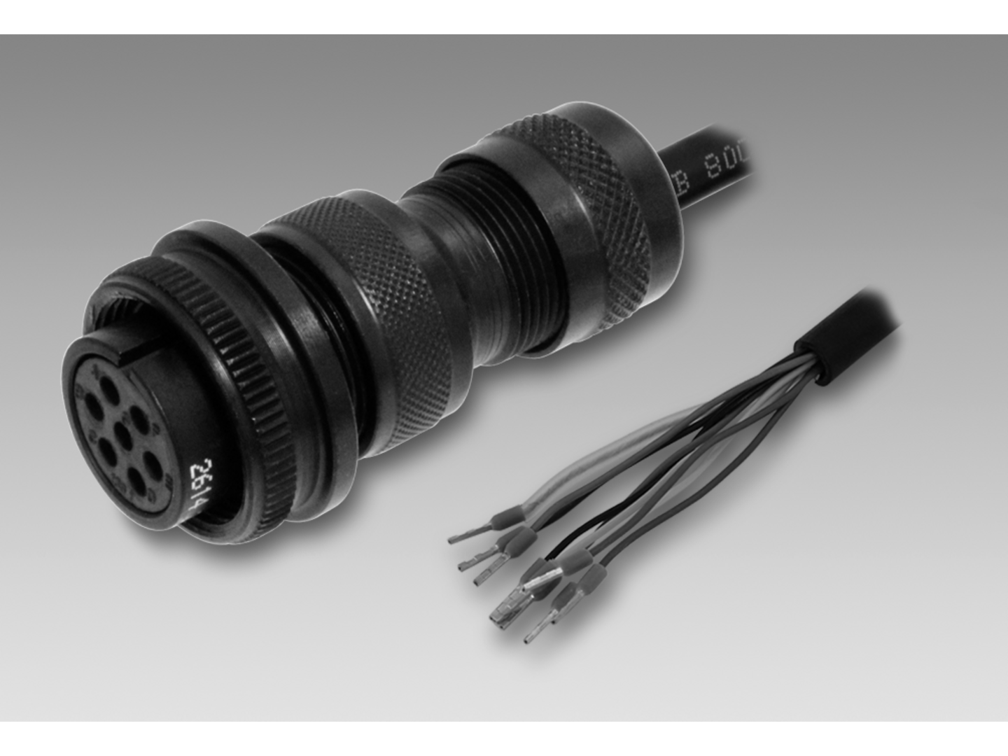 CNAC 25E 7-pin Mil Spec Mating Connector + cable L=30 ft (9.15 m ...